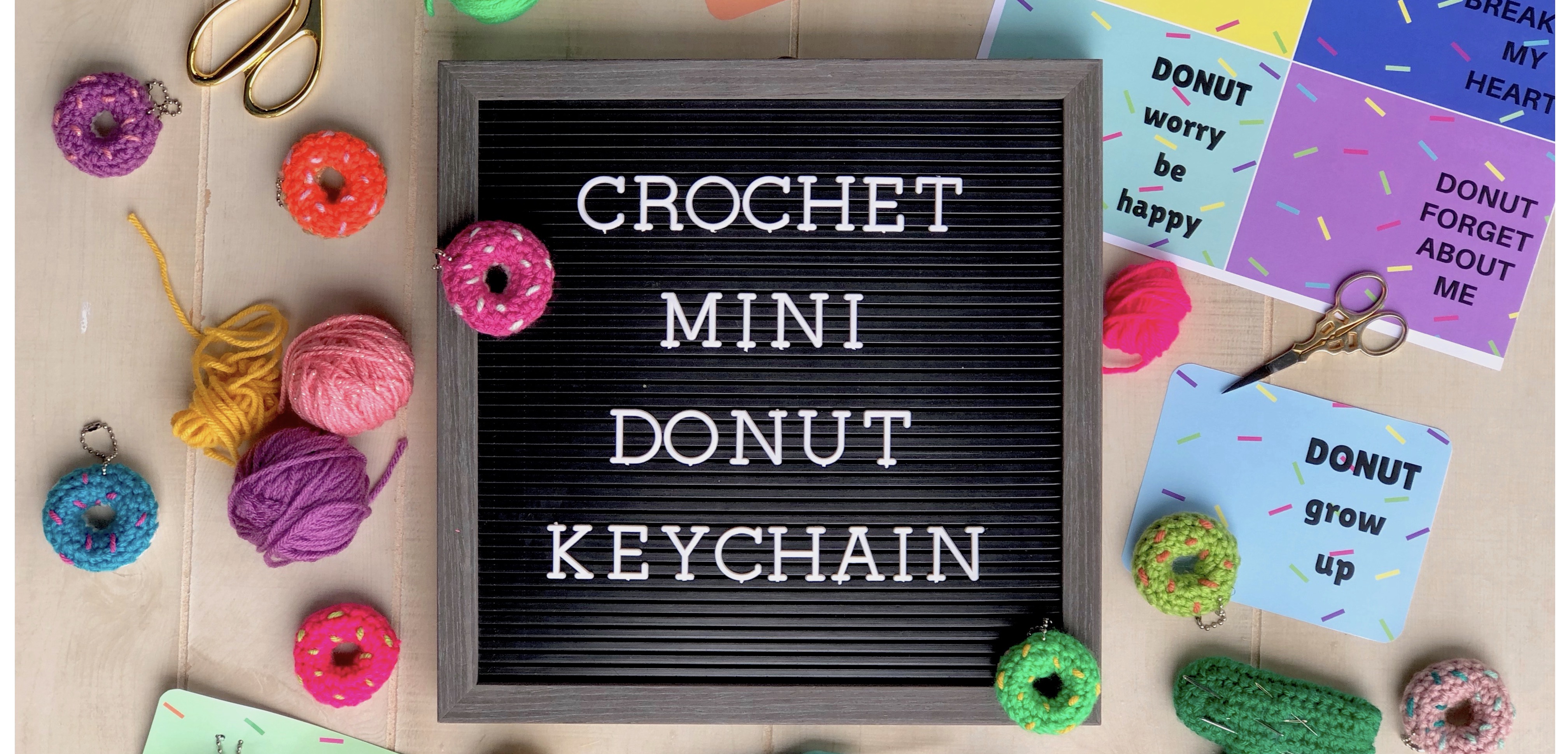 How To Crochet An Easy Donut Keychain-Free Pattern - A Crafty Concept