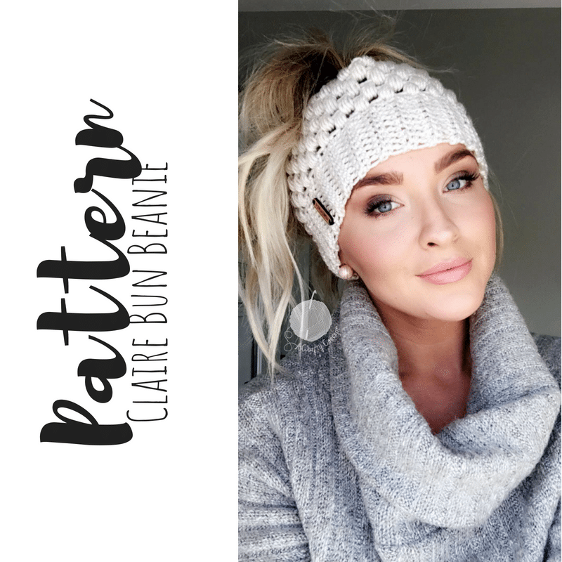 Learn How To Crochet The Most Popular Messy Bun Beanie Ever Free