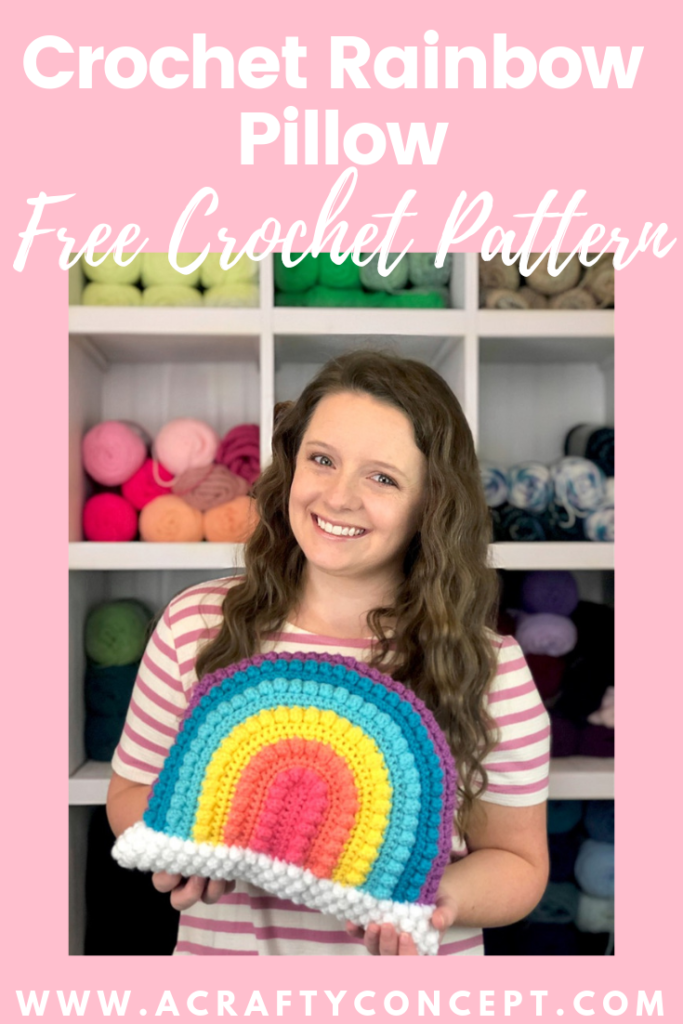 Crafty Rainbow Pillow | Free Crochet Pattern - A Crafty Concept