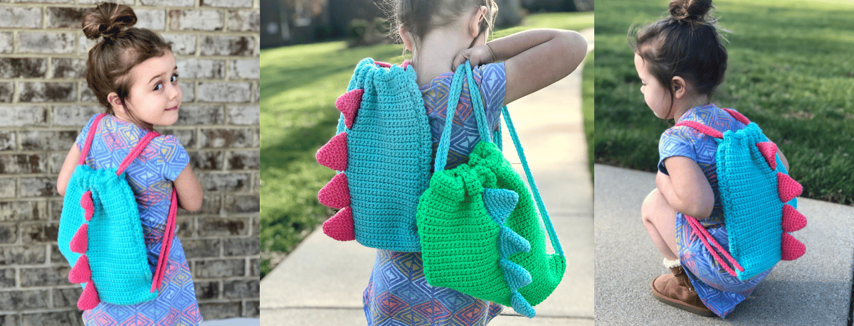 Easy Crochet Dinosaur Backpack- Simple Free Pattern With Video - A ...