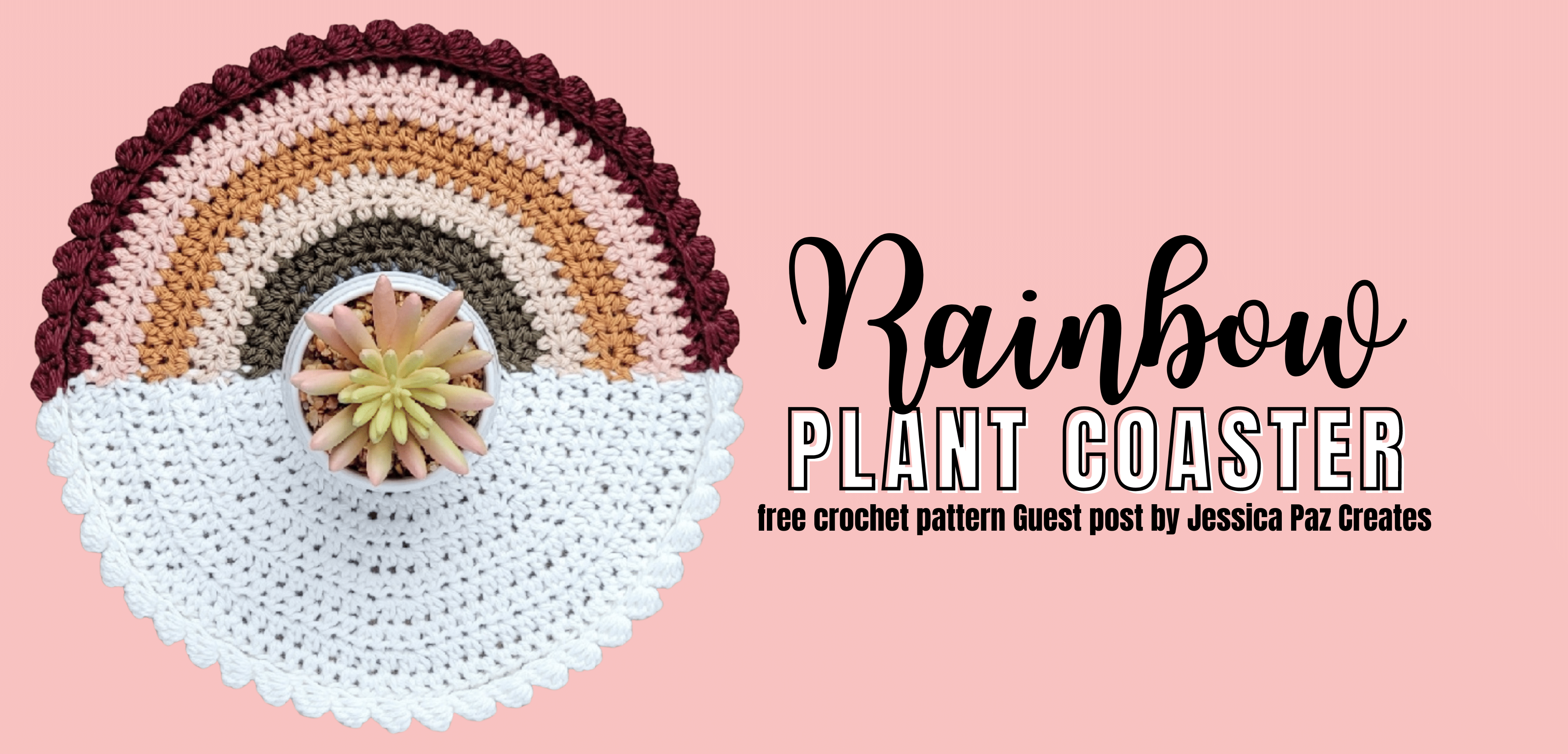 How to make A Crochet Plant Coaster- Free Pattern - A Crafty Concept