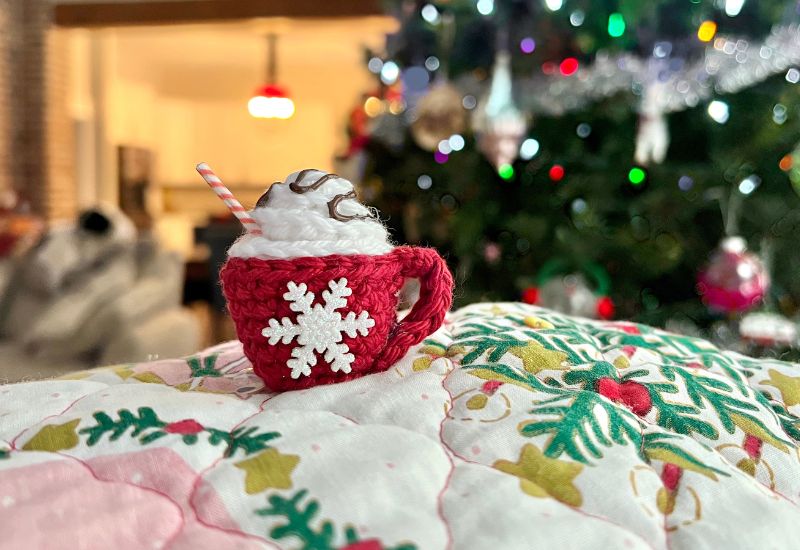 Free Crochet Hot Cocoa Mug Pattern – Cute Mini Ornament - A Crafty Concept