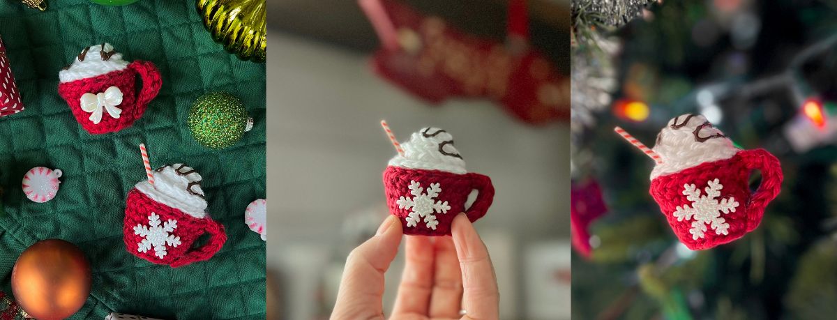 Free Crochet Hot Cocoa Mug Pattern – Cute Mini Ornament - A Crafty Concept